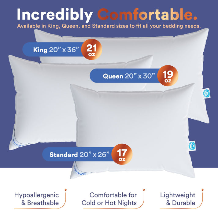 Siberian Collection 800FP Goose Down Pillow | Soft, Medium & Firm ...